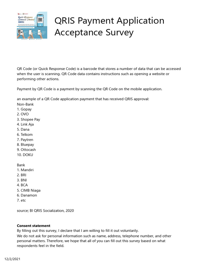 QRIS Payment Application Acceptance Survey | PDF | Qr Code | Computing