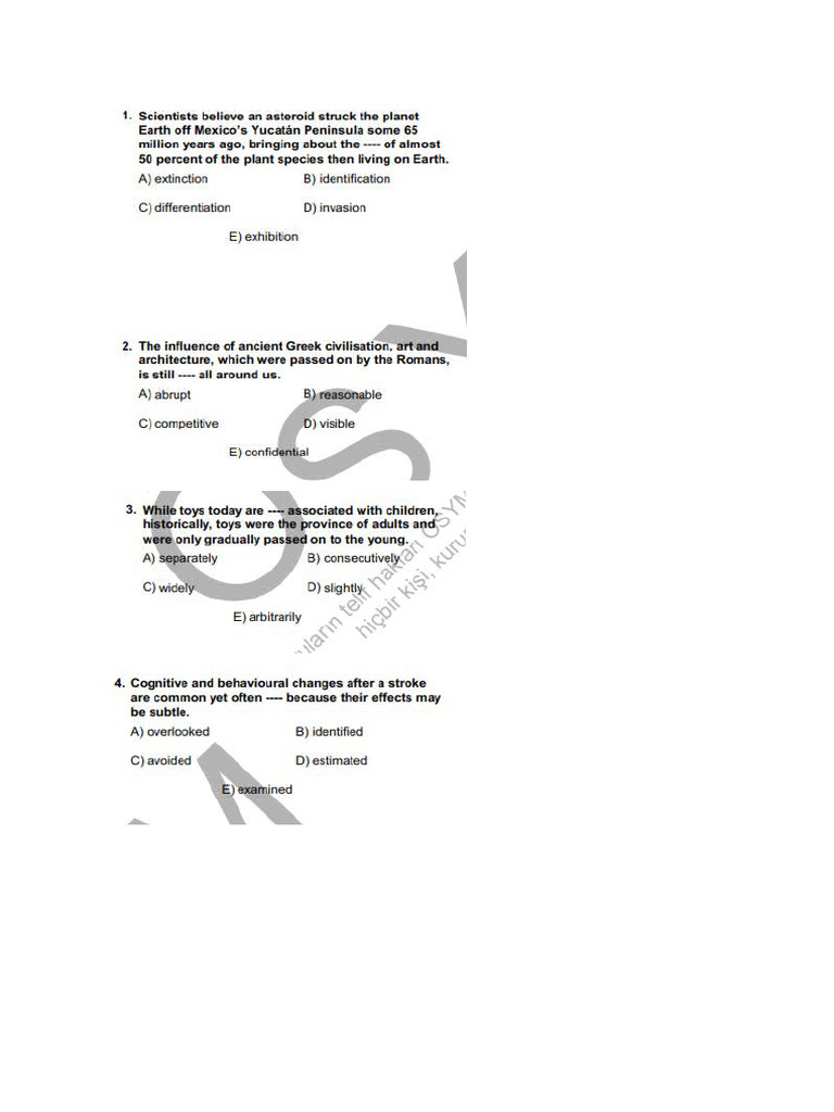 2023 Ydt Kelime Soruları | PDF