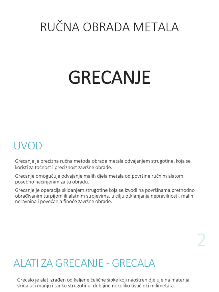 Ručna Obrada Metala - Grecanje | PDF