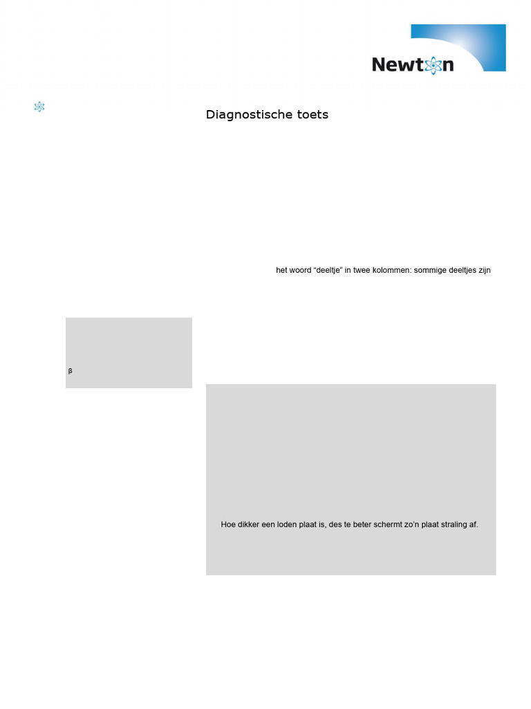 Newton - 4 - 4V - 05 Diagnostische Toets | PDF