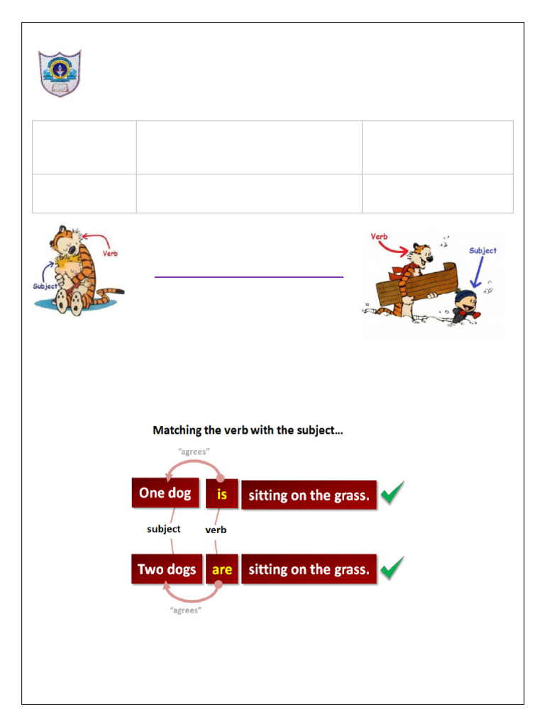 Subject Verb Agreement Worksheet VI | PDF | Subject (Grammar ...