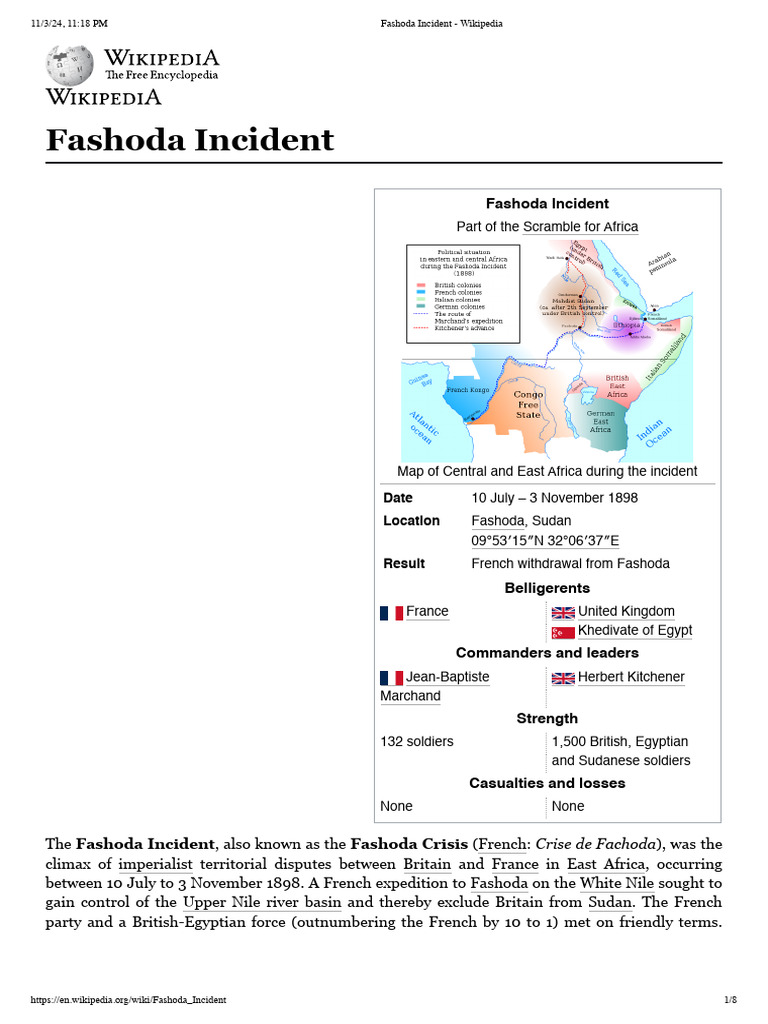 Fashoda Incident: Clash of Empires | PDF | Conflicts | Africa