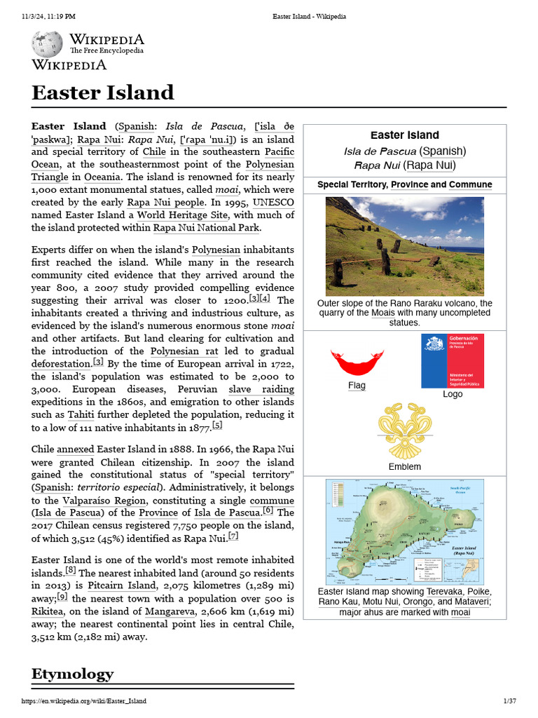 Easter Island - Wikipedia | PDF
