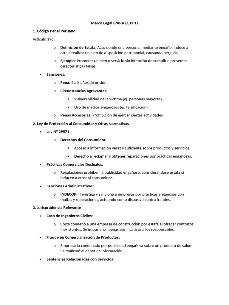 Estafa Marco Legal | PDF | Finanzas y dinero | Ciencias sociales