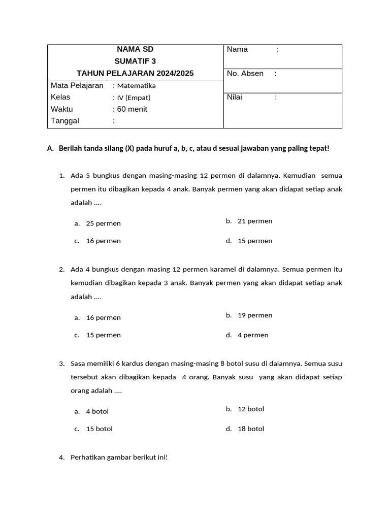 Sumatif BAB 3 MTK | PDF | Seni