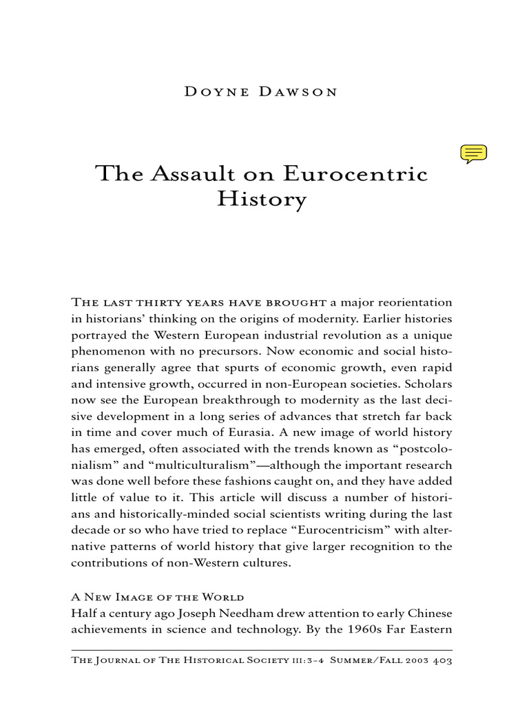 Avrupa Merkezci Tarihe Saldırı - Doyne Dawson İng | PDF