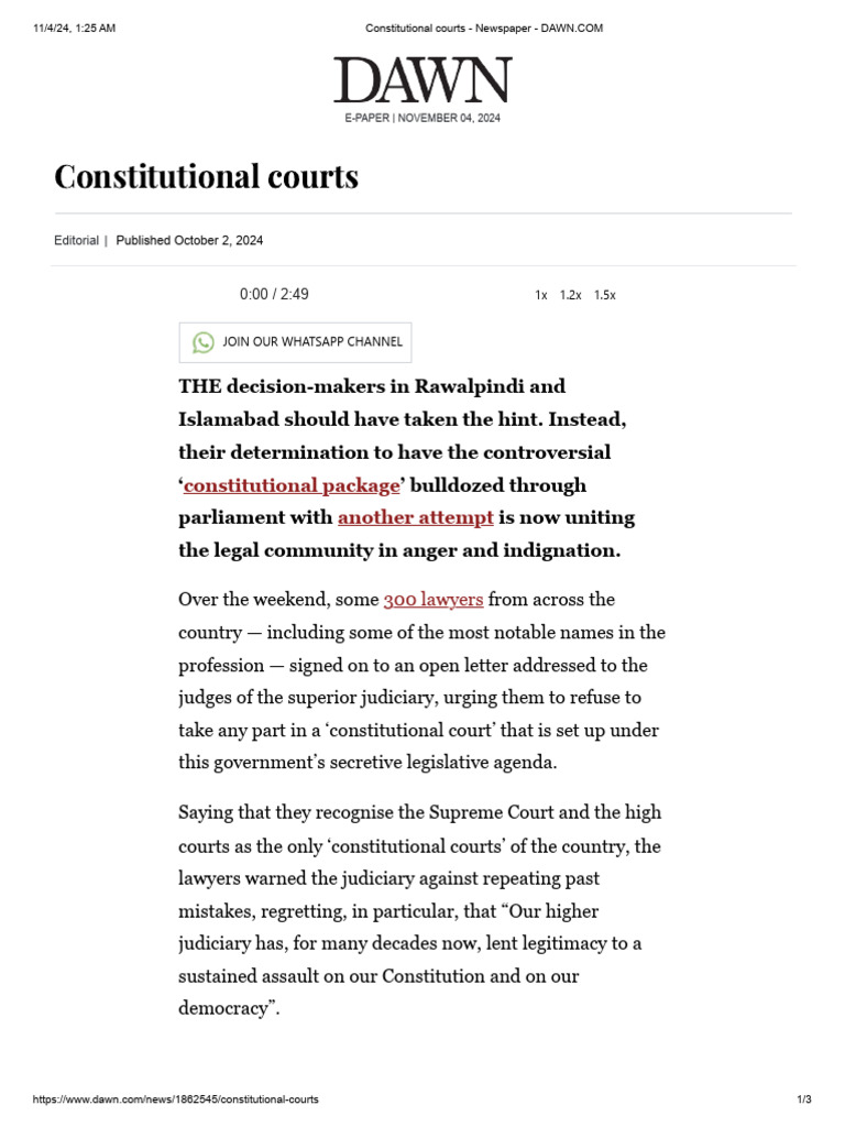 Constitutional Courts - Newspaper | PDF | Judge | Constitutional Law