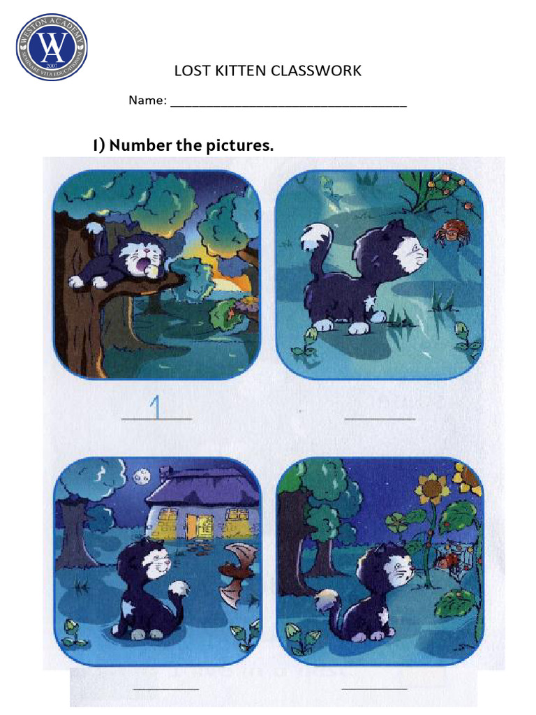 Lost Kitten Classwork Activities | PDF | Teaching Methods & Materials