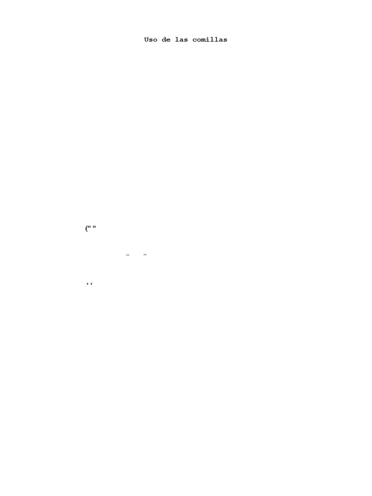 Uso de Las Comillas | PDF | Comillas | Puntuación