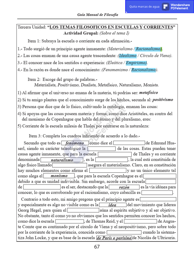 Los Temas Filosoficos en Esuelas y Corrientes | PDF | Verdad | Platón