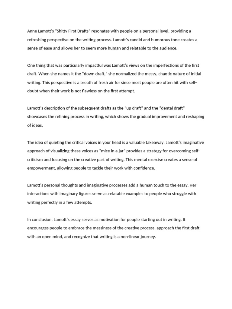 Anne Lamott Shitty First Drafts | PDF