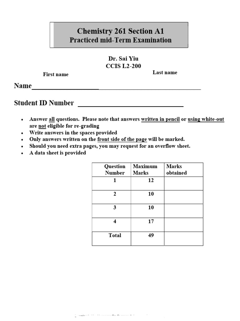 Midterm 2019 Questions and Answers | PDF | Functional Group | Amide