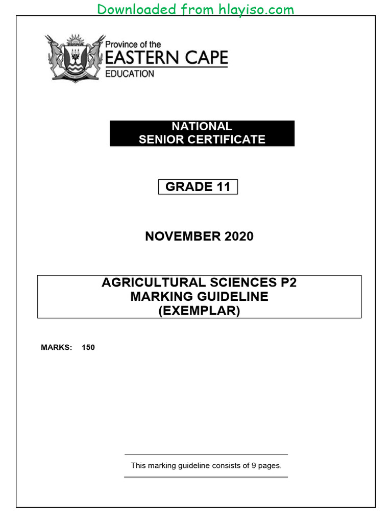 Agric SC p2 Memo Gr11 Nov2020 Eng D | PDF | Fertilizer | Tillage