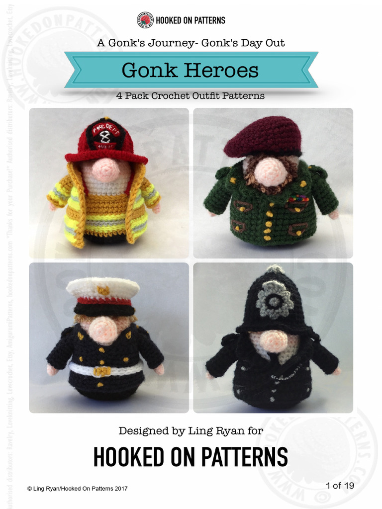 Gonk Heroes 4 Pack Outfits | PDF | Crochet | Textiles