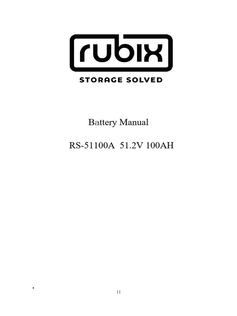 Rubix Energy RS-51100A Battery Manual | PDF | Power Inverter | Energy ...