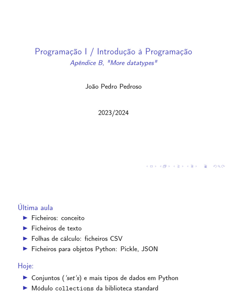 Teorica-18 Conjuntos e Modulo Collections | PDF | Python (linguagem de ...