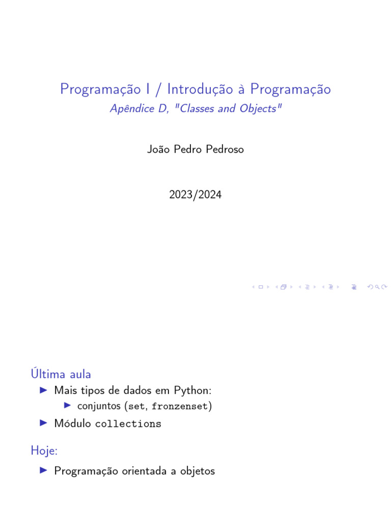 Teorica-19 Programacao Orientada Objetos | PDF | Classe (programação de ...