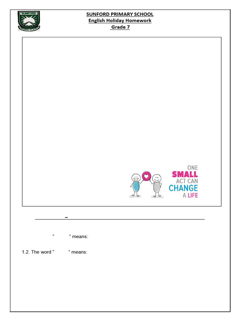 Grade 7 Holiday Homework Guide | PDF | Linguistics