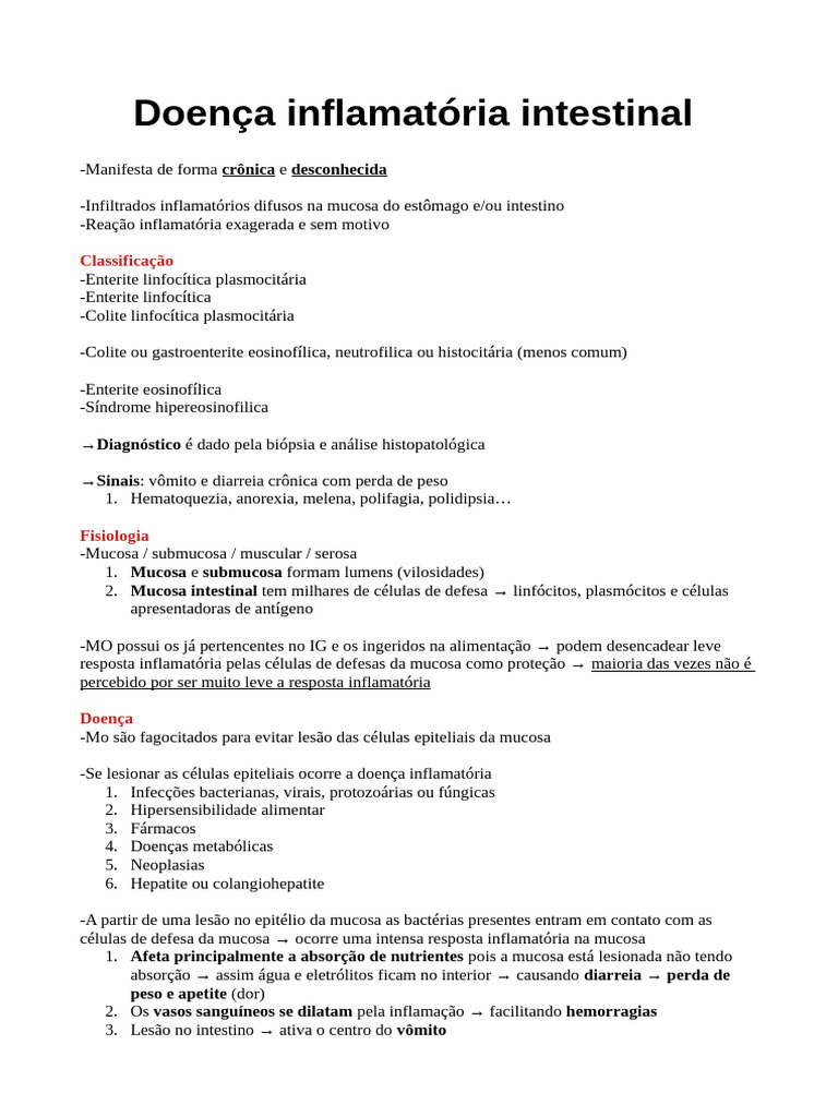 Doença Inflamatória Intestinal | PDF