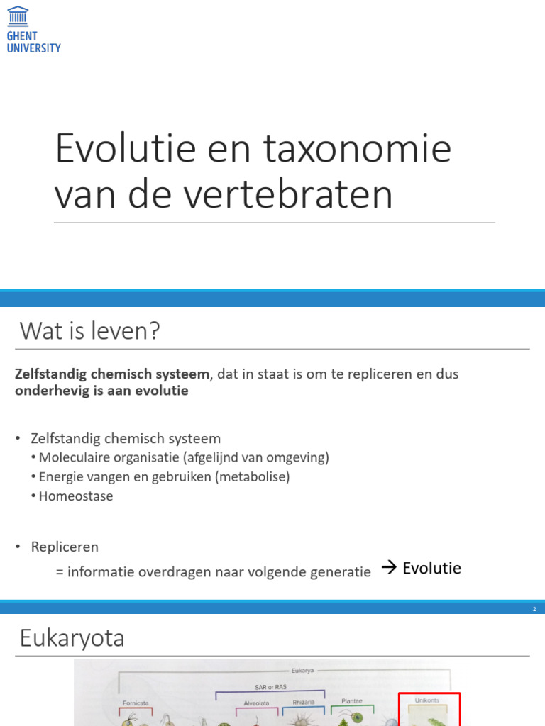 02 Evolutie en Taxonomie Van de Vertebraten | PDF