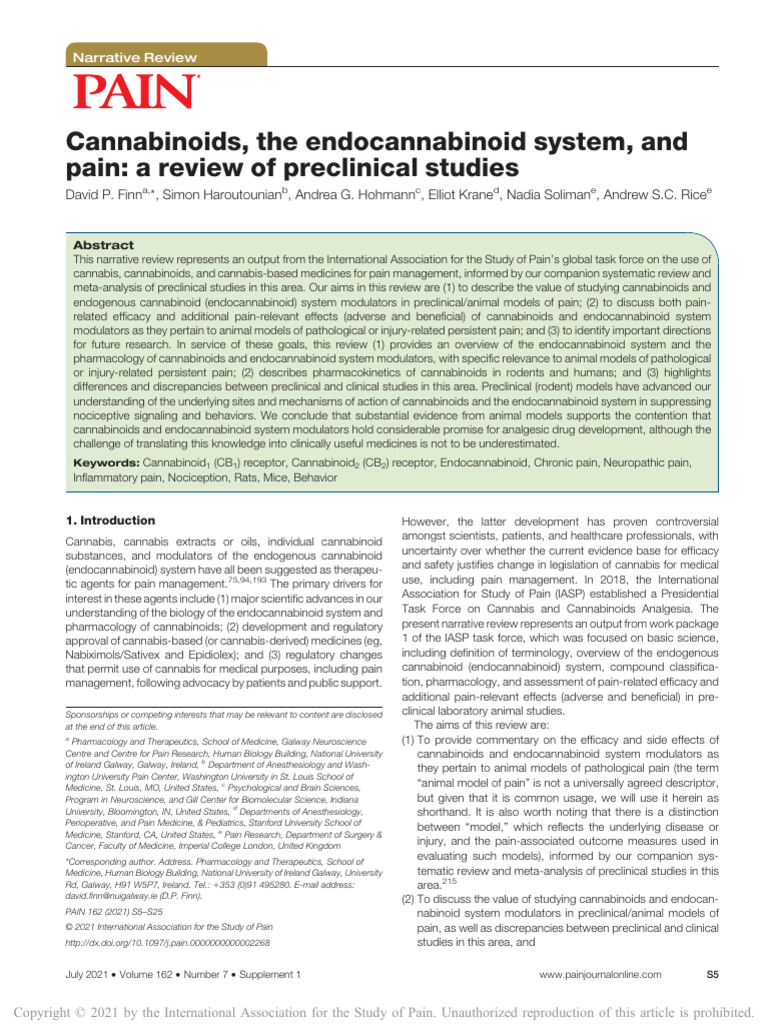 Cannabinoids, The Endocannabinoid System, And.3 | PDF | Medical ...