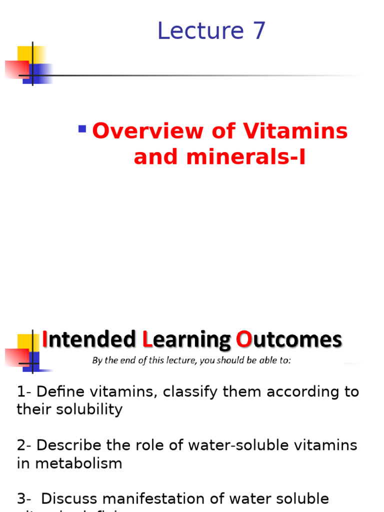 Water-Soluble Vitamins Overview | PDF | Vitamin | Vitamin B12