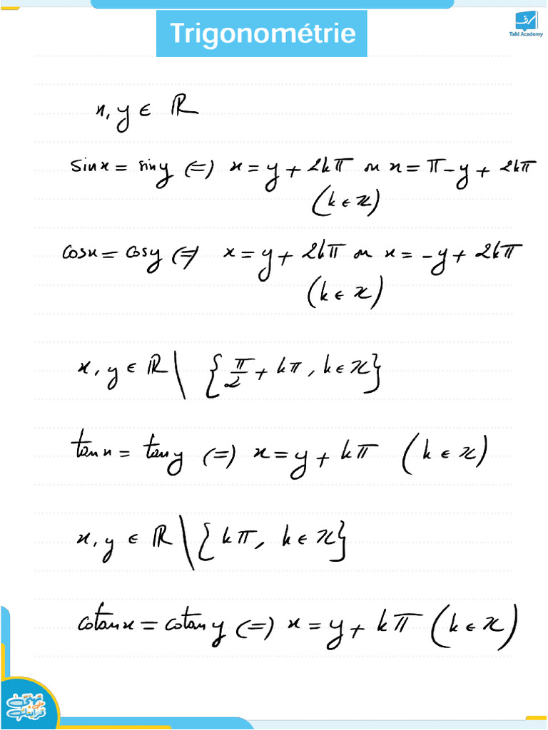 6537e8eed6c37 - Corrigé - Série N°2-Trigonométrie | PDF