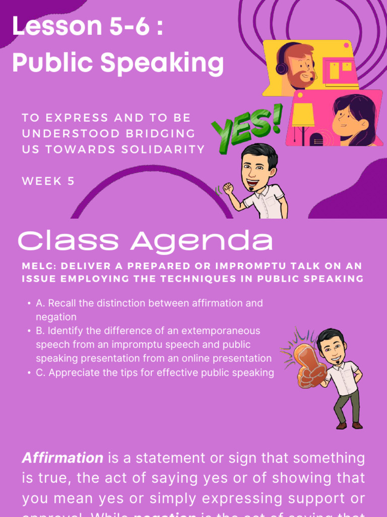 Public Speaking Techniques for Students | PDF | Public Speaking | Human ...