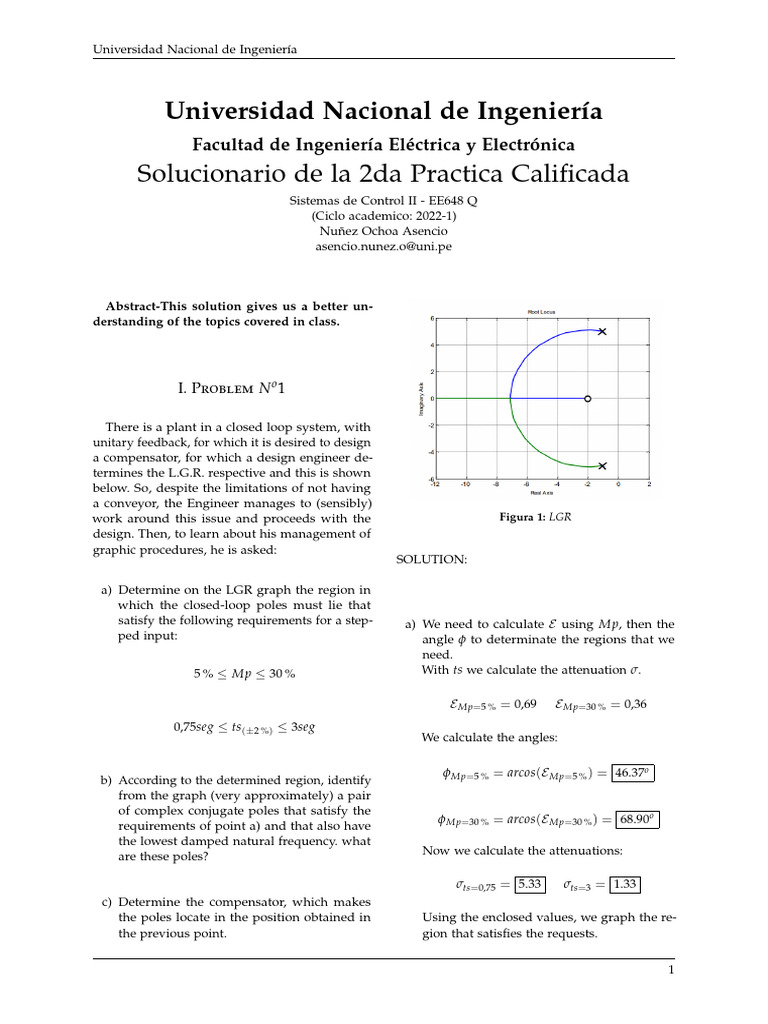 Solucionario PC2 22-1 Control II | PDF | Applied Mathematics | Control Theory