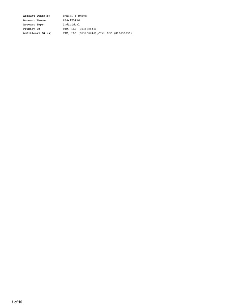 Sample Account Information | PDF