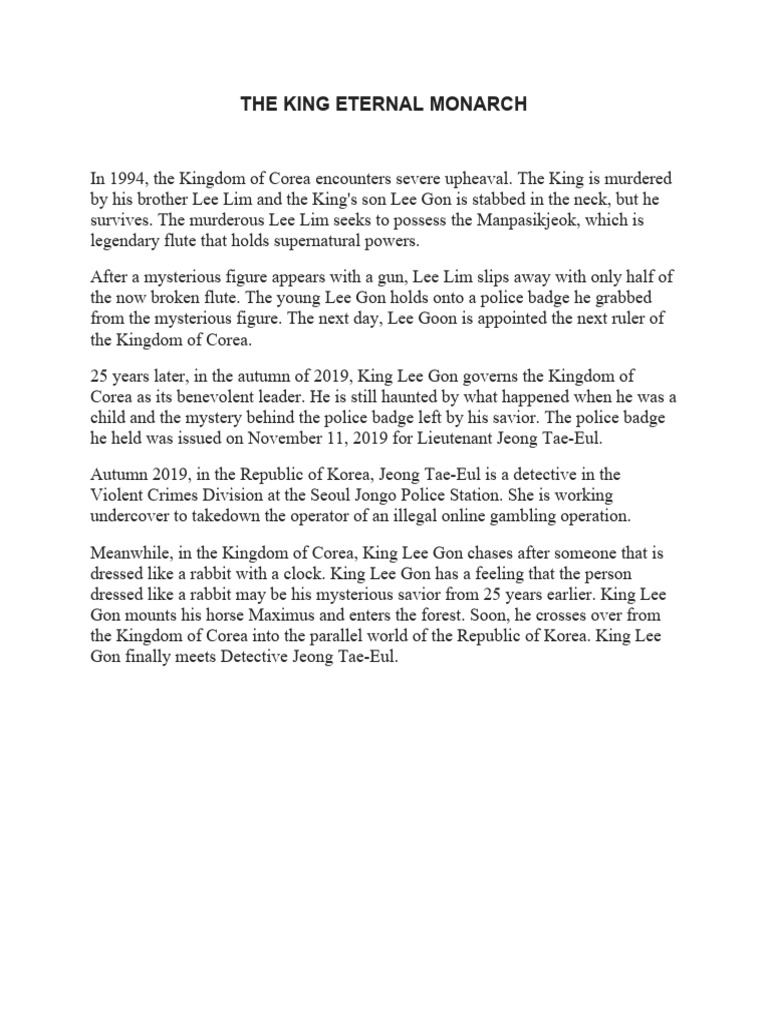 The King Eternal Monarch - Compress | PDF | Social Science | Mystery ...