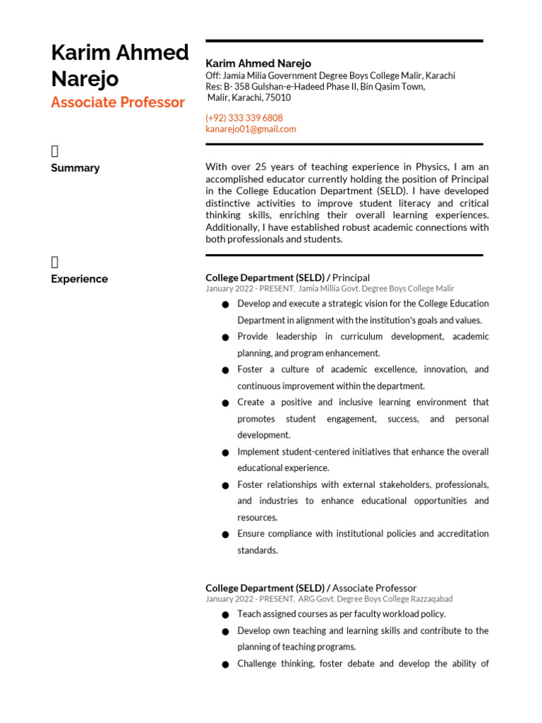 kanarejo cv | PDF | Karachi | Learning