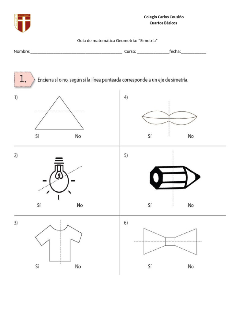 Guía de Ejes de Simetría | PDF