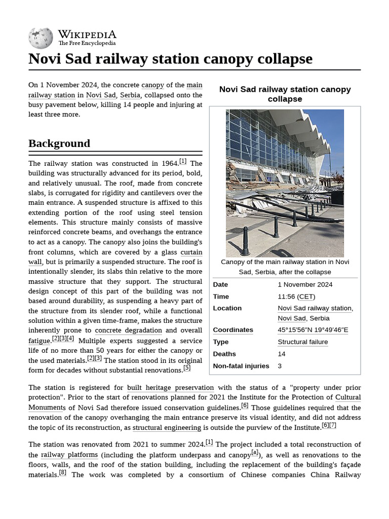 Novi Sad Railway Station Canopy Collapse | PDF | Serbia | Montenegro