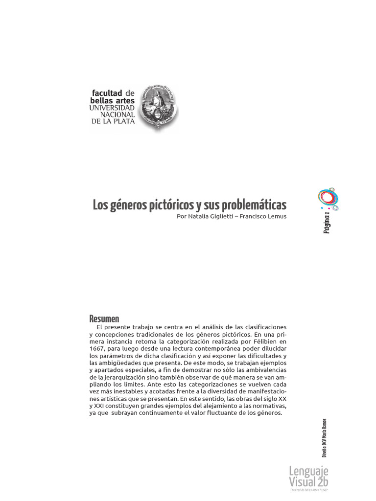 Los Generos Pictoricos y Sus Problematicas | PDF | Pinturas ...