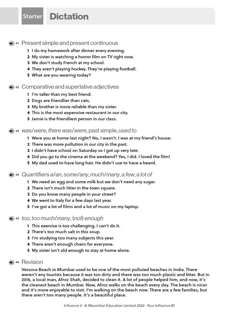 L3 B1 Starter Dictation | PDF | Language Arts & Discipline