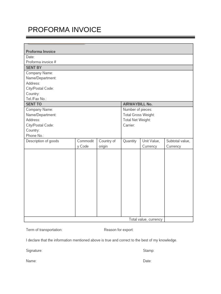 Simple Proforma Invoice | PDF | Business | Finance & Money Management