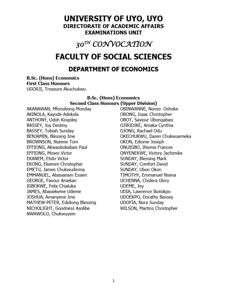 30th-UG-Convocation-List | PDF | Old Testament People