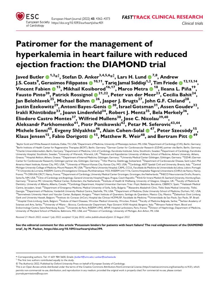 Patiromer For The Management of | PDF | Medical Specialties | Clinical ...