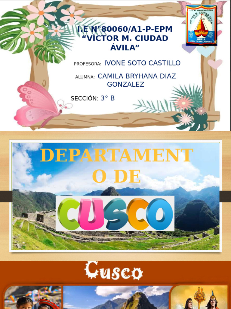 DEPARTAMENTO DEL CUSCO EXPOSICION | PDF
