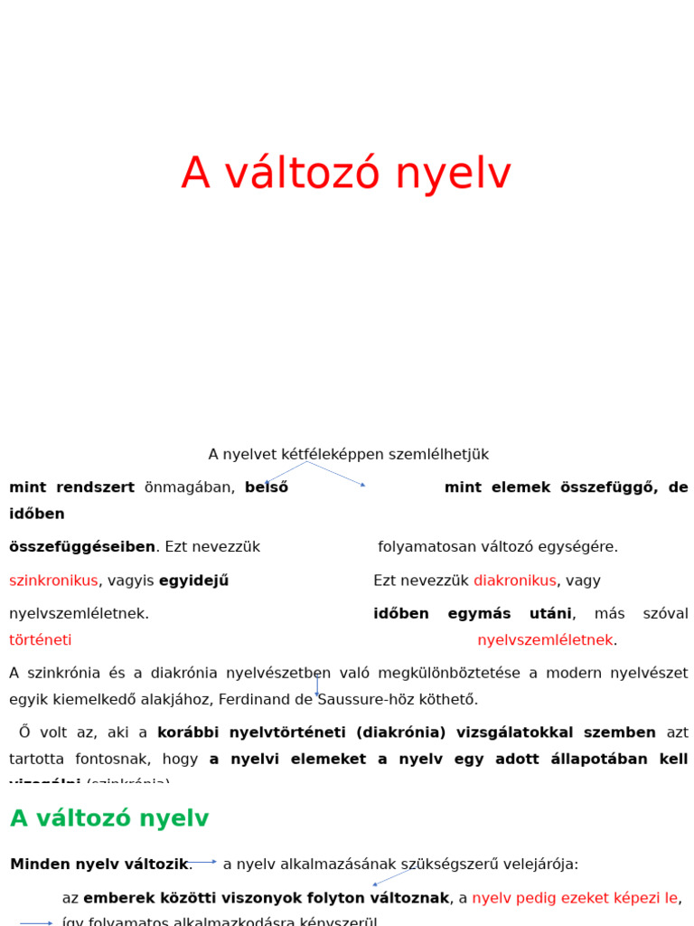 A Változó Nyelv | PDF