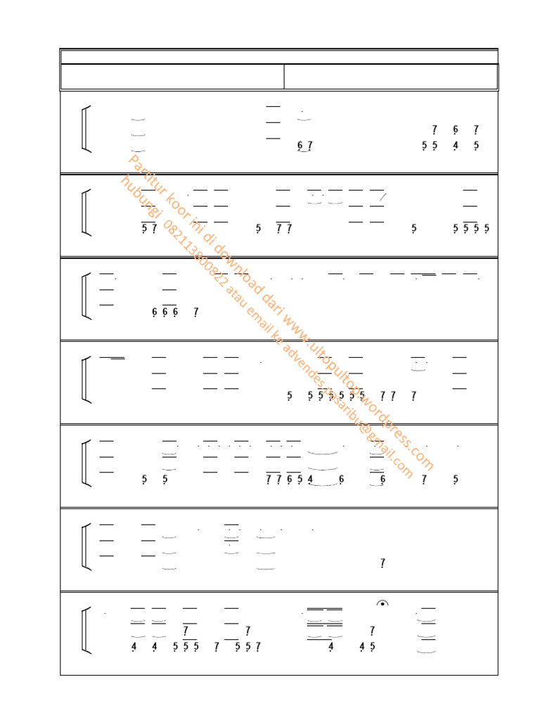 Partitur Koor Wanita en Bahasa Batak | PDF