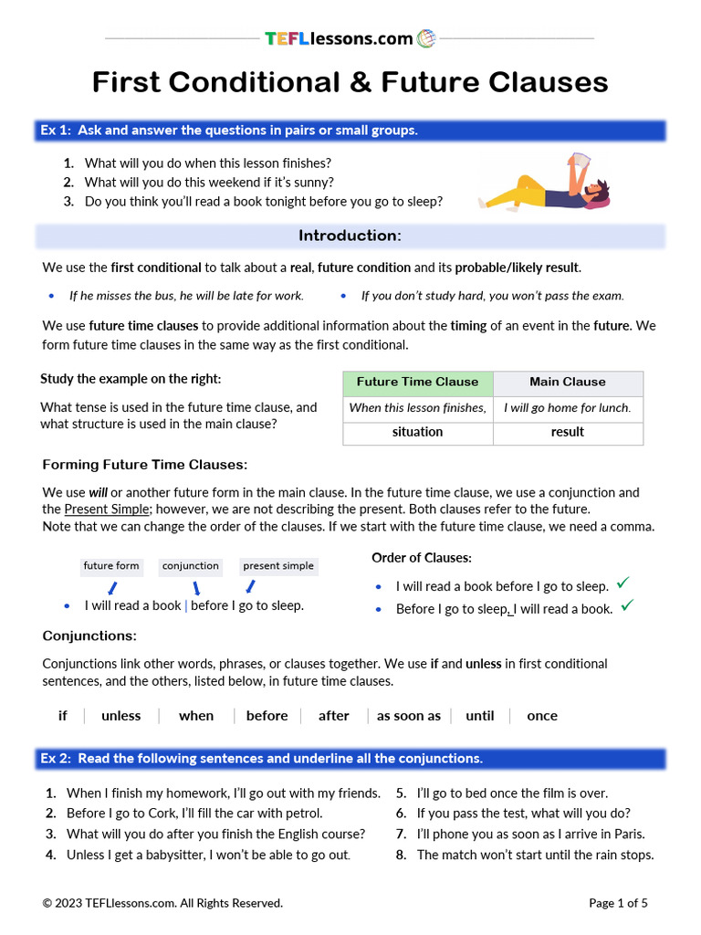 Future Clauses Student | PDF | Semantic Units | Languages