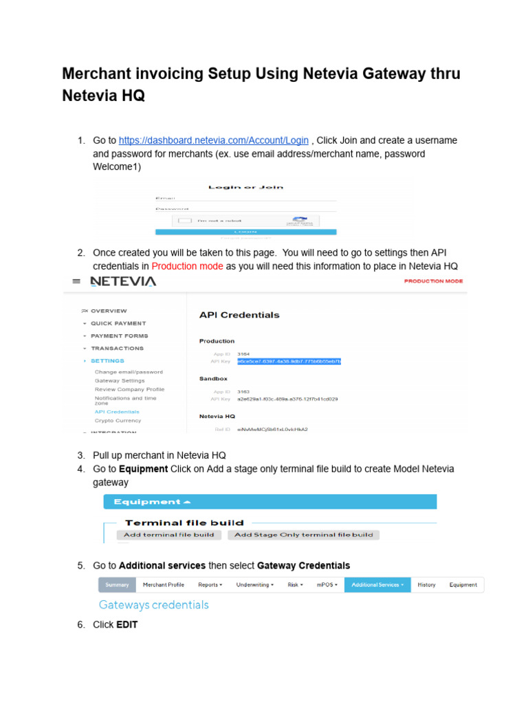 Merchant Invoicing Setup Using Netevia Gateway | PDF | Computers