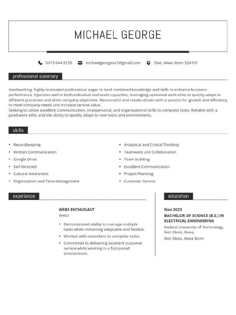 Michael Resume | PDF