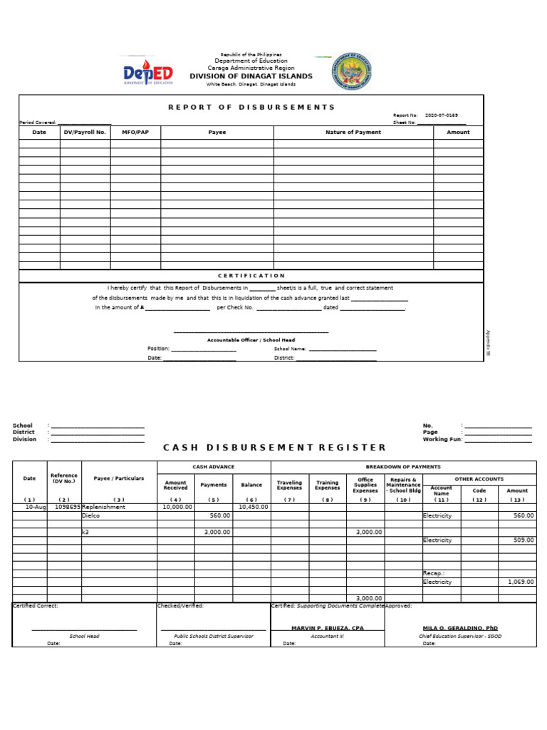 Liquidation Form Fernan | PDF | Payments | Bookkeeping