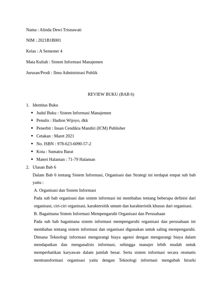 Review Buku Sim Bab 6 | PDF