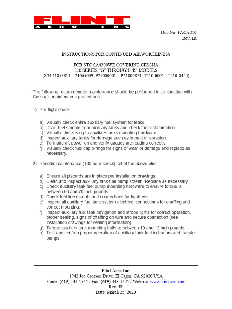 Cessna 210 Series Airworthiness Guide | PDF