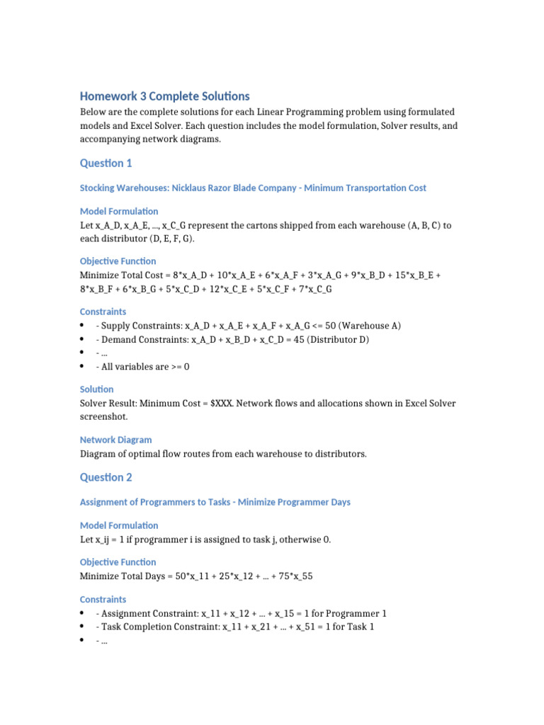 Homework 3 Complete Solutions | PDF | Investing | Applied Mathematics