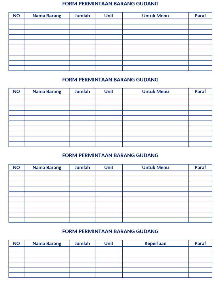 Form Permintaan Barang | PDF